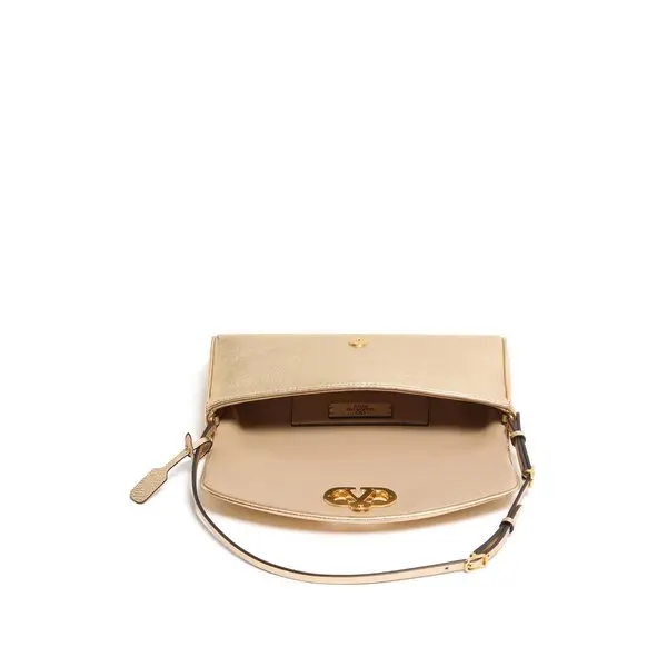 Valentino Garavani Metallic Vlogo Signature Shoulder Bag - Gold