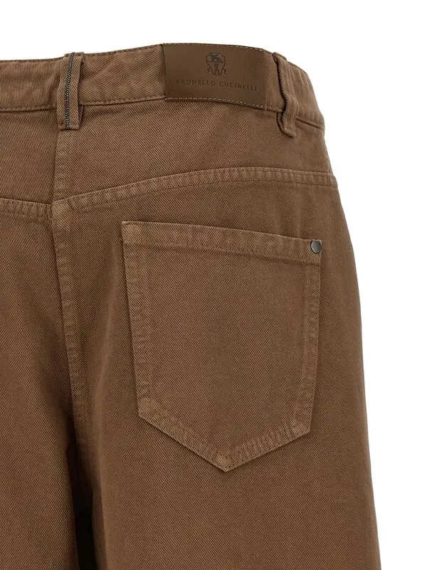 Brunello Cucinelli Wide-leg Garment-dyed Cotton Canvas Trousers
