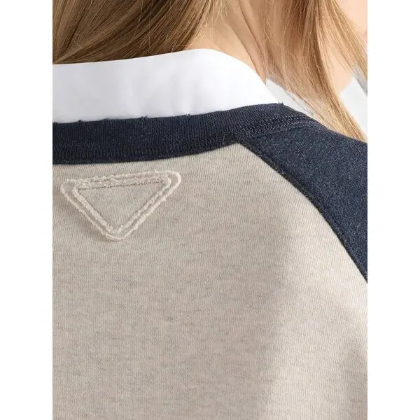 Prada Cotton Sweatshirt With Archive Logo - Cream