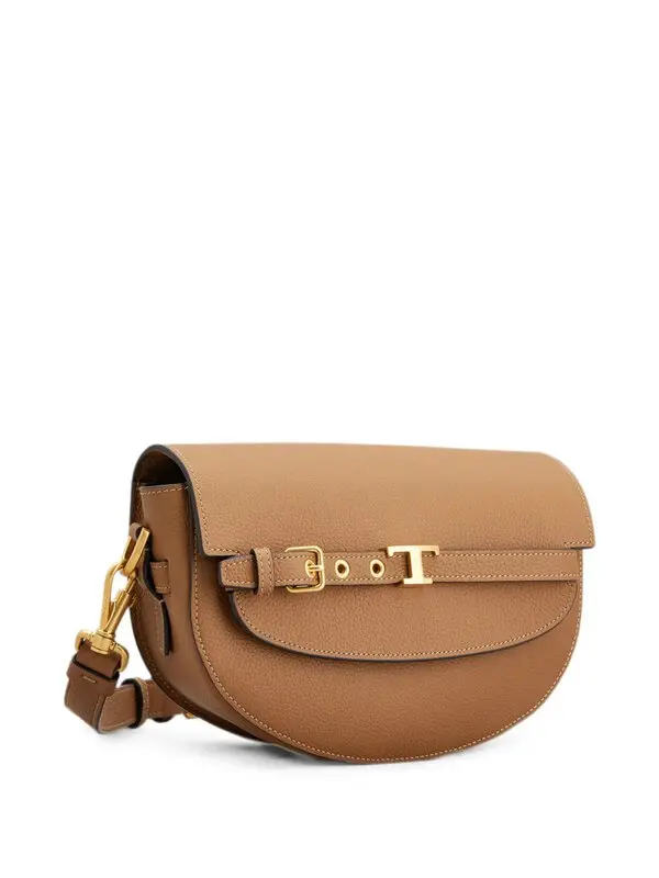 TOD'S T Timeless Mini Leather Shoulder Bag - Brown