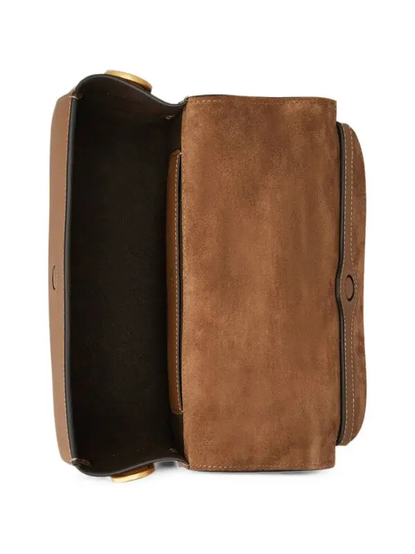 TOD'S T Timeless Mini Leather Shoulder Bag - Brown