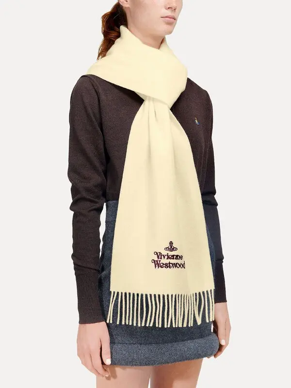 VIVIENNE WESTWOOD Embroidered Wool Scarf