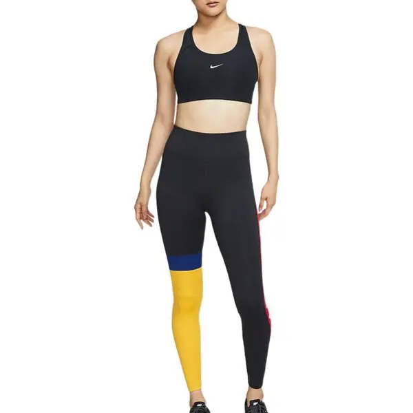 Nike Dri-fit Swoosh Medium-support 1-piece Pad Sports Bra 'black