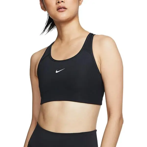 Nike Dri-fit Swoosh Medium-support 1-piece Pad Sports Bra 'black