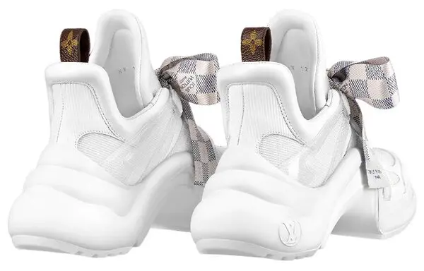 LOUIS VUITTON Archlight 1.0 Sneakers With Plaid Ribbon Detailing - White/beige/grey