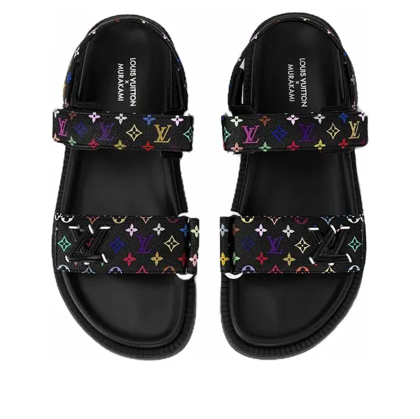LOUIS VUITTON X Takashi Murakami Sunset Sandals - Black/multi-color