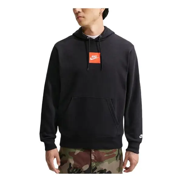 Nike Club French Terry Hoodie 'black White - Black/white