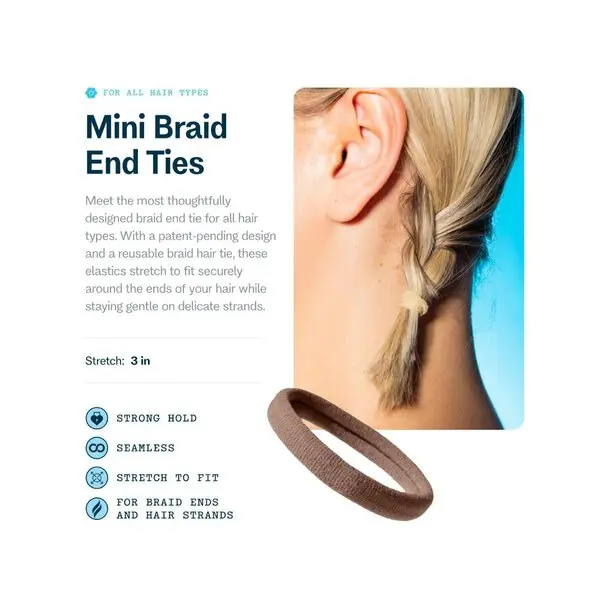 GIMME BEAUTY Seamless Nylon And Spandex Hair Ties For Braids - No Color