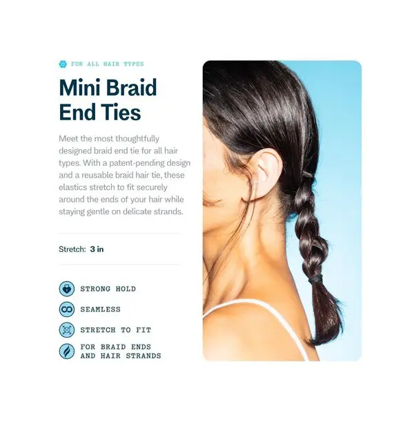 GIMME BEAUTY No Snag Braid Ends Hair Ties - No Color