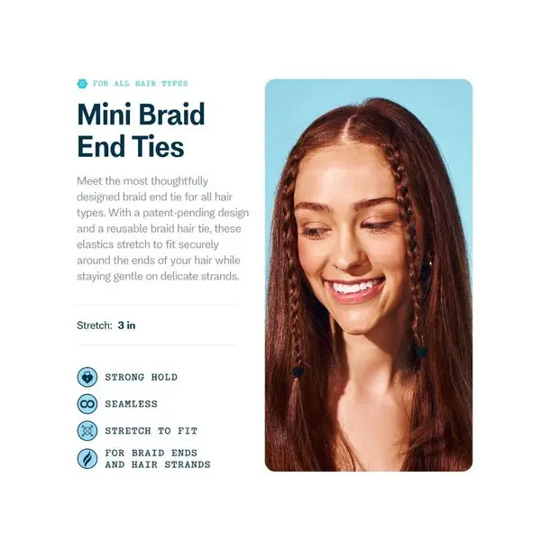 GIMME BEAUTY No Snag Braid Ends Hair Ties - No Color