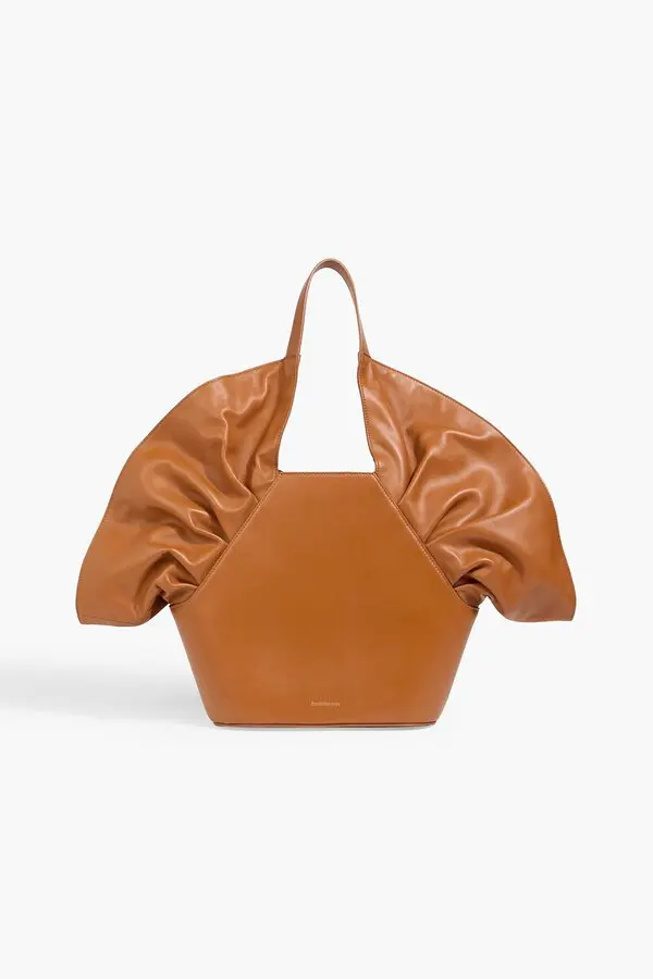 Zimmermann Ruffled Leather Tote - Tan