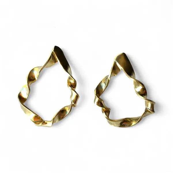 MITSYMAY JEWELLERY Twists & Tangled Teardrop Earrings - Gold
