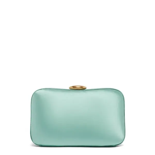 Lulu Guinness Sea Foam Satin Hayworth Clutch Bag - Blue