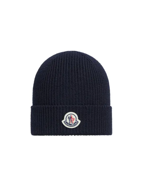 Moncler Logo Patch Knitted Beanie