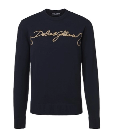 Dolce & Gabbana Embroidered Virgin Wool Sweater