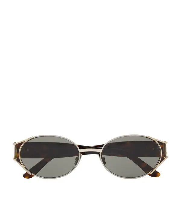 Saint Laurent Metal Sl 919 Oval Sunglasses - Metallic