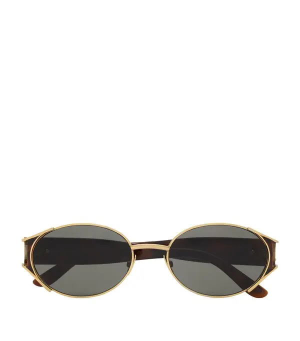 Saint Laurent Metal Sl 919 Oval Sunglasses - Metallic