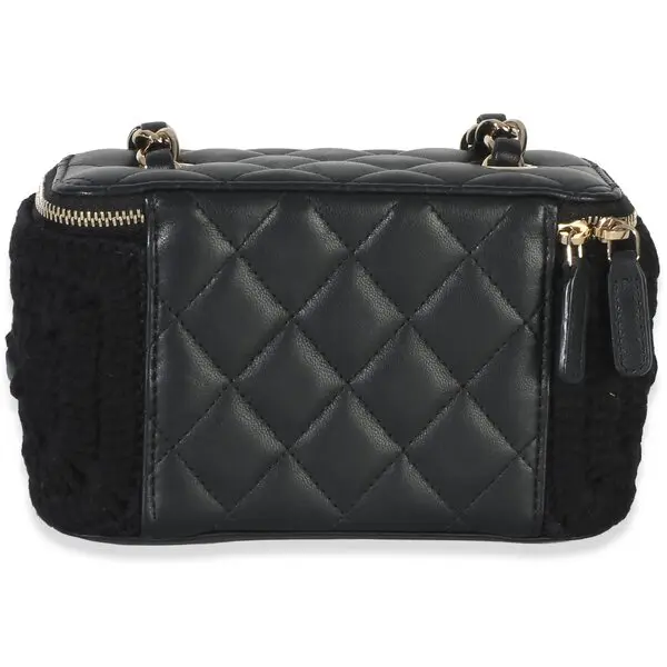 Chanel Quilted Lambskin Crochet Vanity Case With Chain