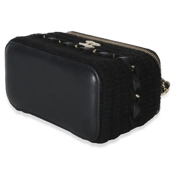 Chanel Quilted Lambskin Crochet Vanity Case With Chain
