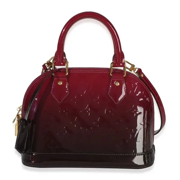 LOUIS VUITTON Alma Bb Top Handle Bag In Patent Leather - Black