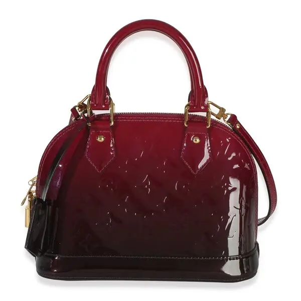 LOUIS VUITTON Alma Bb Top Handle Bag In Patent Leather - Black