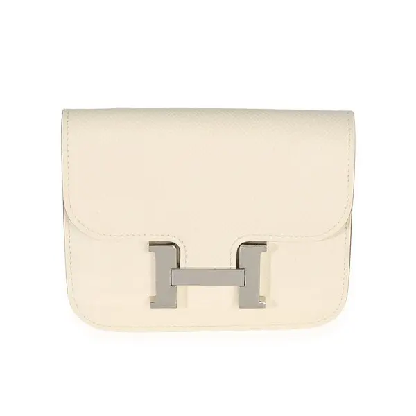 Hermès Nata Epsom Constance Slim Wallet Phw - White