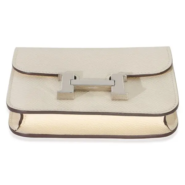 Hermès Nata Epsom Constance Slim Wallet Phw - White