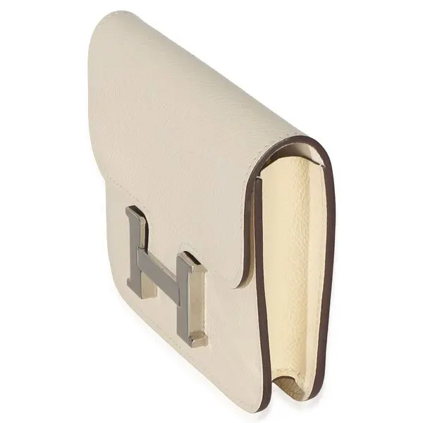 Hermès Nata Epsom Constance Slim Wallet Phw - White