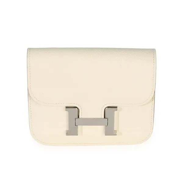 Hermès Nata Epsom Constance Slim Wallet Phw - White