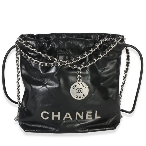 Chanel Quilted Calfskin 22 Hobo Shoulder Bag - Black