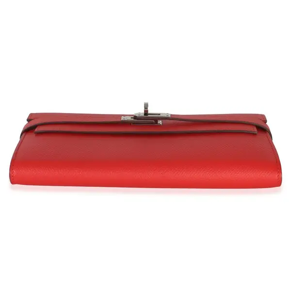Hermès Rouge Tomate Epsom Kelly Long Wallet Phw - Red
