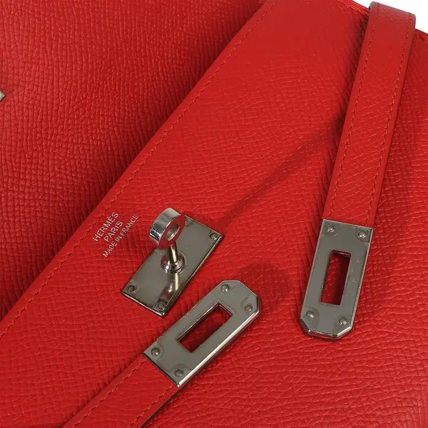 Hermès Rouge Tomate Epsom Kelly Long Wallet Phw - Red
