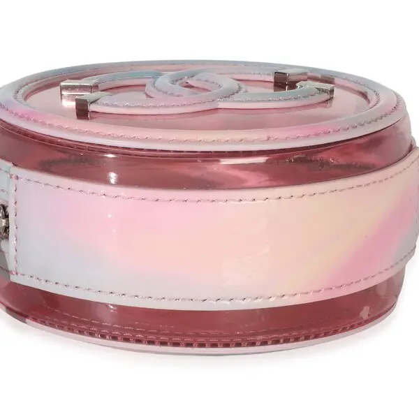 Chanel Multicolor Pvc Lambskin Filigree Round Clutch With Chain
