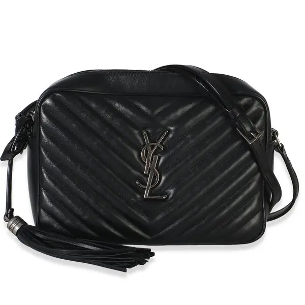 Saint Laurent Matelassé Calfskin Lou Camera Bag - Black