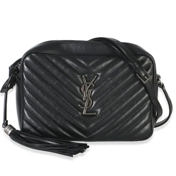 Saint Laurent Matelassé Calfskin Lou Camera Bag - Black