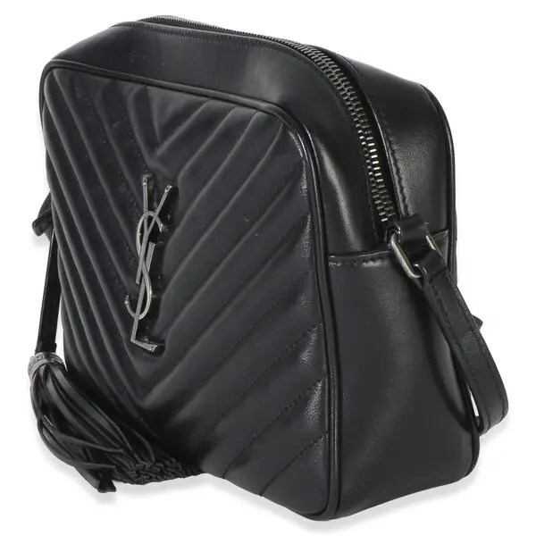Saint Laurent Matelassé Calfskin Lou Camera Bag - Black