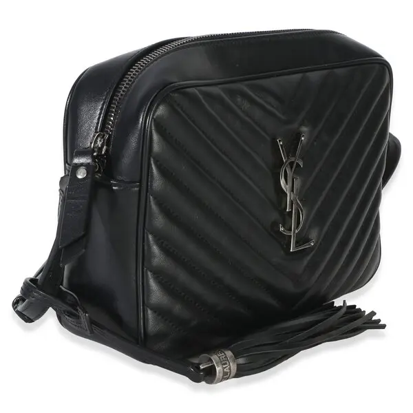 Saint Laurent Matelassé Calfskin Lou Camera Bag - Black