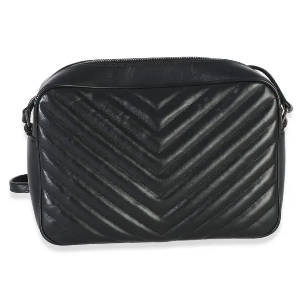 Saint Laurent Matelassé Calfskin Lou Camera Bag - Black