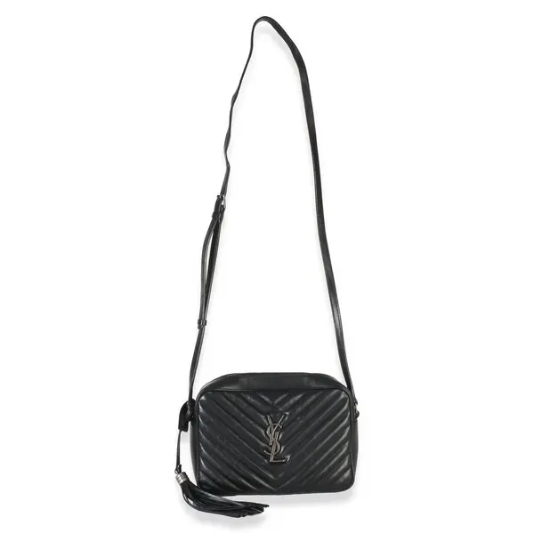 Saint Laurent Matelassé Calfskin Lou Camera Bag - Black