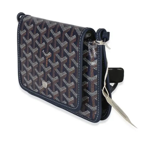 Goyard Navy Goyardine Canvas Plumet Wallet - Blue