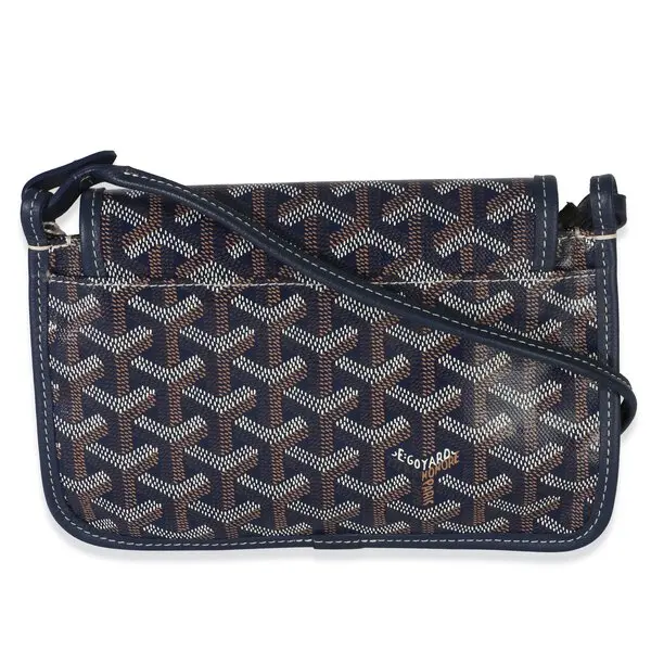 Goyard Navy Goyardine Canvas Plumet Wallet - Blue