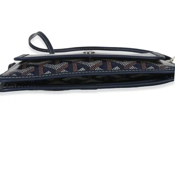 Goyard Navy Goyardine Canvas Plumet Wallet - Blue