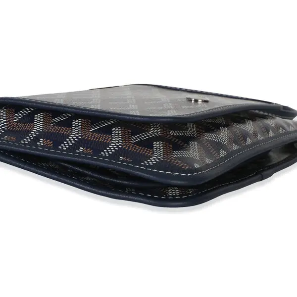 Goyard Navy Goyardine Canvas Plumet Wallet - Blue