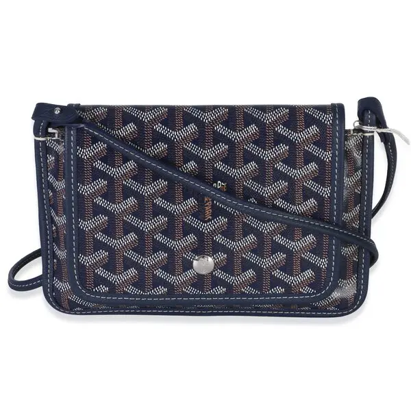 Goyard Navy Goyardine Canvas Plumet Wallet - Blue