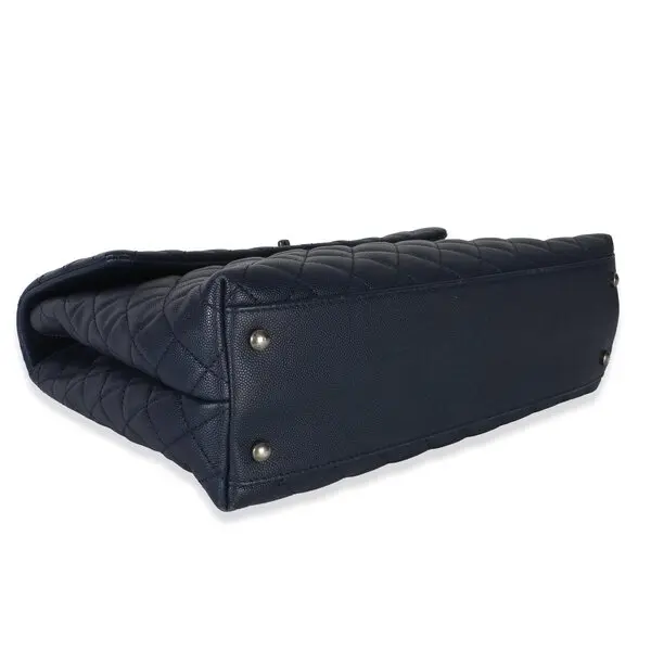 Chanel Quilted Caviar Lizard Top Handle Bag