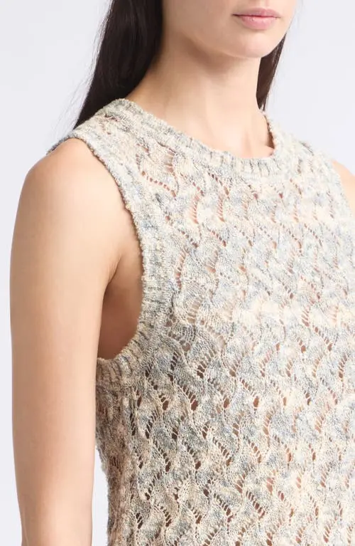 Veronica Beard Semisheer Cotton Blend Knit Tank