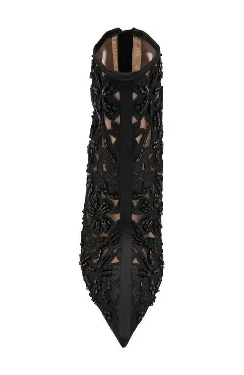 Betsey Johnson Embellished Floral Bootie - Black