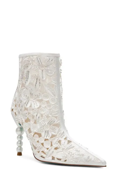 Betsey Johnson Embellished Floral Bootie