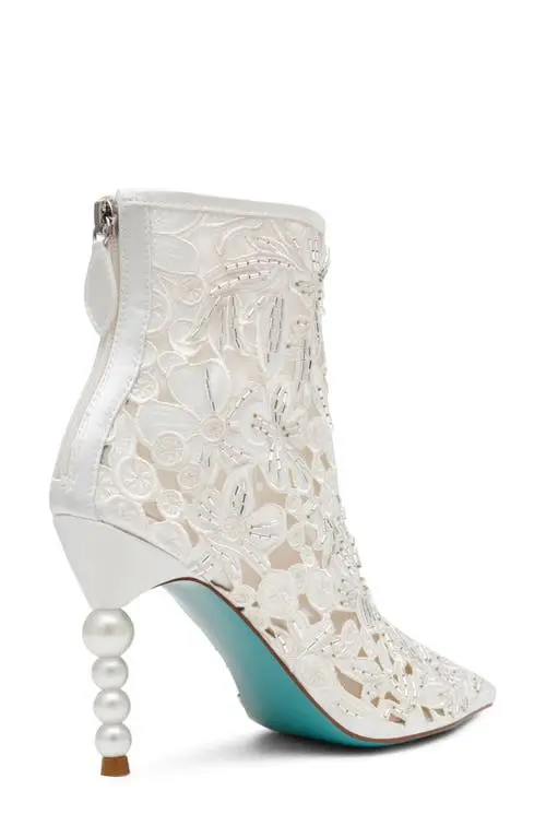 Betsey Johnson Embellished Floral Bootie