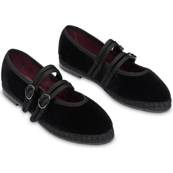FLABELUS Claire Velvet Mary Jane - Black